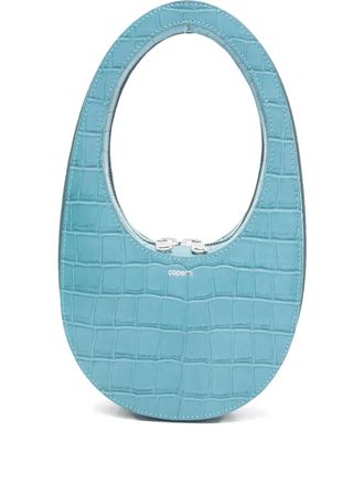 Coperni mini croc-effect zip tote bag - Bleu