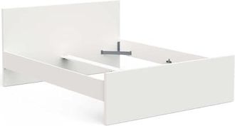 Demeyere Cadre De Lit 160x200 en Bois avec Tête De Lit Moderne & Modulable - Coloris Blanc Mat - Chambre pour Adulte Clyde - 207,4 x 165 x 90 cm
