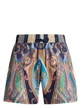Etro short de bain à imprimé cachemire - Bleu