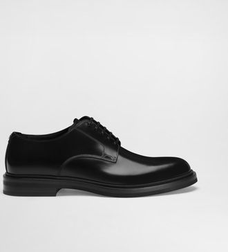 Dolce & Gabbana Derby Aus Gebürstetem Kalbsleder - Mann Schnürschuhe Schwarz Leder 41.5