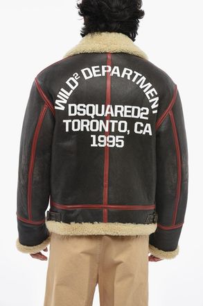 Dsquared2 Shearling-Jacke mit aufgedrucktem Logo Dsquared2