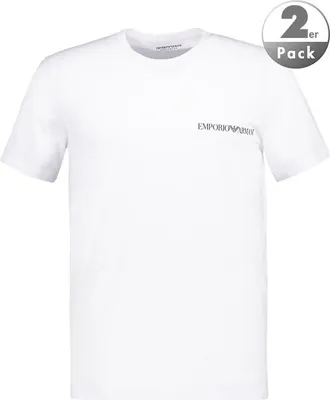 Emporio Armani Herren T-Shirts weiß Baumwolle unifarben