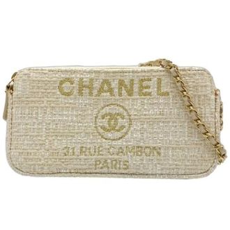 Chanel Sac bandouli&egrave;re vintage en toile Pre-owned - Femme - Pre-owned - Beige - Taille: ONE Size