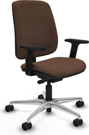 Piqueras y Crespo Arbeitsstuhl mit Alarm-Armlehnen, ausgestattet mit Syncro/Traslack und injiziertem Schaumstoff, mit Rollen von 65 mm, Nylon, Dunkelbraun