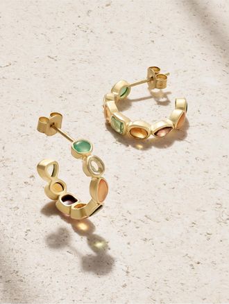 Pippa Small Creolen Aus 18 Karat Gold Mit Mehreren Steinen - Mehrfarbig