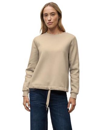 Street One 3017129 Sweat-Shirt avec d&eacute;tails c&ocirc;tel&eacute;s, Beige sabl&eacute;, 44 Femme