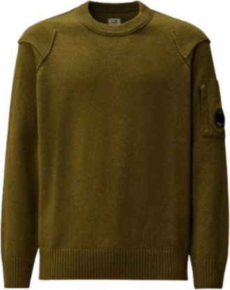 C.P. Company C.p. Company, Homme, Pulls, Vert, Taille: S Pull col ras-du-cou en Lambswool GRS