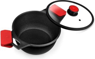 Bra Cookware Infinity Hohe Kasserolle mit Glasdeckel, 20,3 cm, 2,8 l, antihaftbeschichtet, Aluminiumguss, Premium-Tiefkasserolle, kompatibel mit Allen W&auml;r