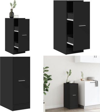 vidaXL Armoire dapothicaire noir 30x41x77,5 cm bois ding&eacute;nierie - Armoire &agrave; pharmacie - Armoire de rangement