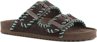 Colors Of California Pantolette Veloursleder-Sandalen mit Ziern&auml;hten