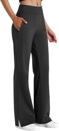 Generic Pantalon de yoga pour femmes 2026 grande taille taille haute stretch jambe large pantalon habill&eacute; pantalon ample confortable pantalon de surv&ecirc;tement d