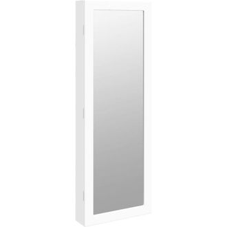vidaXL Vidaxl - Spiegel-Schmuckschrank mit LED-Beleuchtung Wandmontage Wei&szlig;