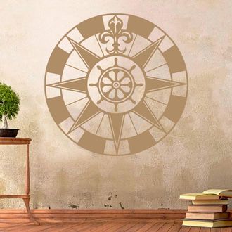 Sticker Genie KOMPASS X Windrose Aufkleber Wandtattoo Wandaufkleber Sticker (Hellbraun, 60 x 60 cm)