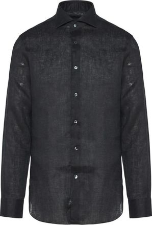 Barba Homme, Chemises, Noir, Taille: 4XL Chemise en lin