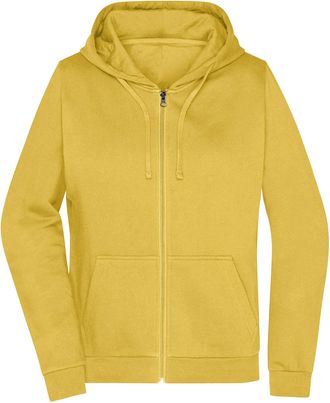 James & Nicholson Damen Basic Kapuzen-Sweatjacke - Leicht taillierte Sweatjacke mit Kapuze | Farbe: yellow | Gr&ouml;sse: 3XL