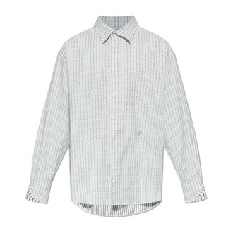 Jacquemus Homme, Chemises, Blanc, Taille: 2XL Chemise en popeline de coton &agrave; motifs