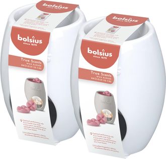 Bolsius Bolsius - Duftlampe - Ellipse - Weiß - 2 Stk - Aromabrenner - Ø 94 mm - Keramik - Aromalampe für Raumdüfte - Duftlampe für Raumerfrischung