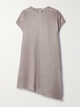 FFORME Angee Asymmetrisches Kleid Aus Metallic-cloqu&eacute; - Neutral