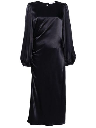 Samsøe & Samsøe robe mi-longue Saelvira à fronces - Bleu