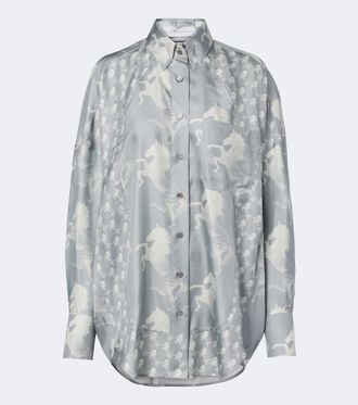 Stella McCartney Chemise en satin de soie &agrave; imprim&eacute;