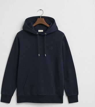 GANT Hoodie TONAL SHIELD Ton-in-Ton Stickerei, regular fit, Sweatshirt