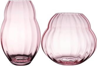Villeroy & Boch Rose Garden Home Vasen-Set 2-teilig, L&auml;ngliche Vase (20 cm) und bauchige Vase (17 cm), Dekoration & Wohnaccessoires, Tischvasen aus Kristallglas, Rose
