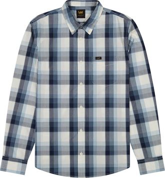 Lee Mens Button DOWN Shirt, Vintage Blue Ombre, XL