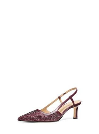 Michael Kors Femme Alora Mid Sling Pump Escarpins, Sang de boeuf/Micro Daim Hot Fix, 38.5 EU