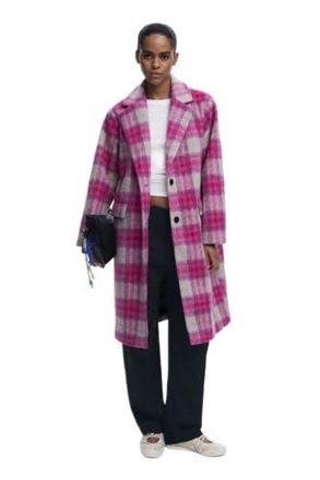 Desigual COAT_PINKCHECK, 3033 ROSA FLUOR, L