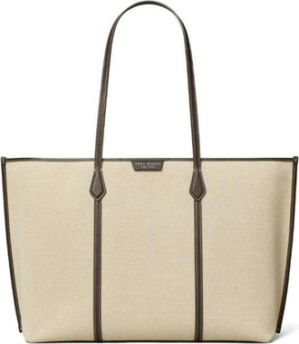 Tory Burch Femme, Sacs, Beige, Taille: ONE Size Perry Canvas Tote