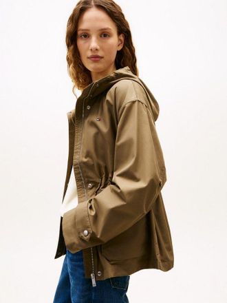 Tommy Hilfiger Outdoorjacke COTTON NYLON UTILITY SHORT PARKA mit verdecktem Rei&szlig;verschluss