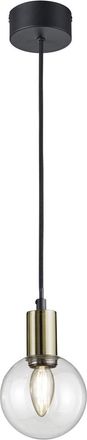 Trio Leuchten Pendelleuchte Nacho 300800132, Metall, Schwarz matt / bronze, Kabel gewebeummantelt schwarz