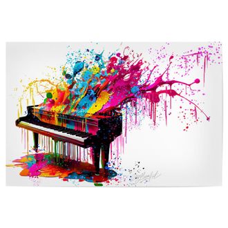 artboxONE Poster 30x20 cm Abstrakt Buntes Klavier hochwertiger Design Kunstdruck - Bild bunt Klavier Mehrfarbig