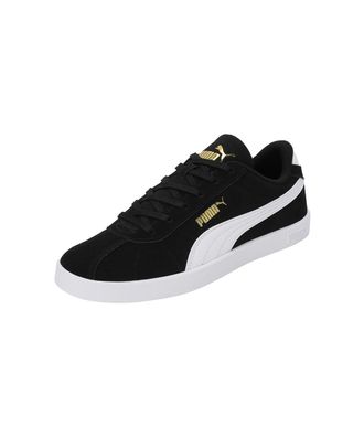 Puma Club II Unisex-Sneaker für Erwachsene, PUMA Schwarz/PUMA White-PUMA Gold, 4.5 UK