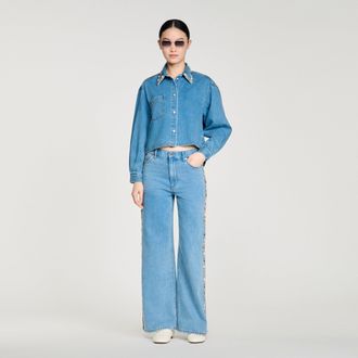 Sandro Jeanshemd mit Strass