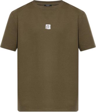 Balmain Homme, Tops, Vert, Taille: S T-shirt Avec Logo Brod&eacute;