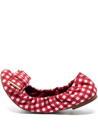 Louis Vuitton ballerines à carreaux - Rouge
