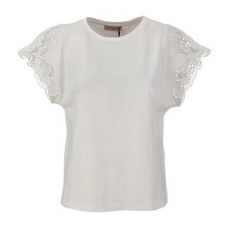 Twinset Femme, Tops, Blanc, Taille: 42 FR T-shirt Blanc Basique