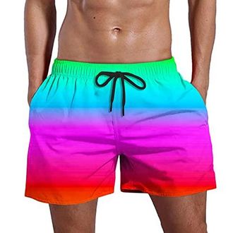 Generico Maillot de bain Homme Mer Surf Sport Maillots de Piscine &Agrave; S&eacute;chage Rapide Hawa&iuml;en Natation Short De Bain Grande Taille Avec Poches Pantalon De Plage A