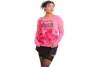 Yakuza Langarmshirt Butterfly Reign im Boyfriend Look