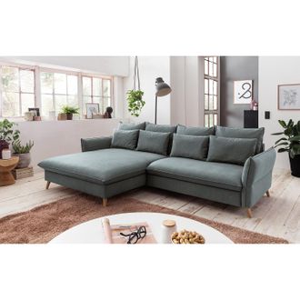Fredriks home24 Ecksofa Sketty Grau/Grau Microfaser 274 x 88 x 170cm Longchair davorstehend links Keine Funktion Modern
