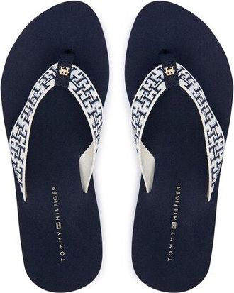 Tommy Hilfiger Zehentrenner Mono Wedge Summer Sandal FW0FW09696 Dunkelblau