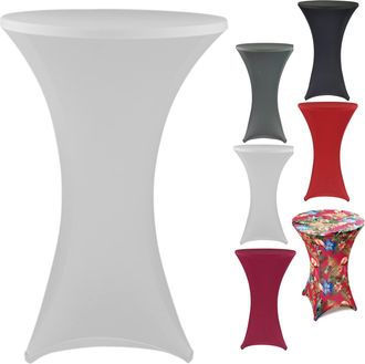 Heimtexland Stehtischhusse Event Party Dekoration Stretch Husse Stehtisch Bistrotisch Hochzeit Deko Sektempfang Tischdeko Ökotex Typ843 Weiß 60 cm