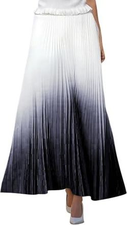 Generic Jupe Plissée Longue 2025 Ete Chic et Elegant Droite Jupes Femme Satin Jupe Longue Fluide