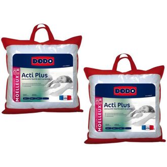 Dodo Dodo - Lot de 2 oreillers anti allergies - 65x65 cm - acti plus ii