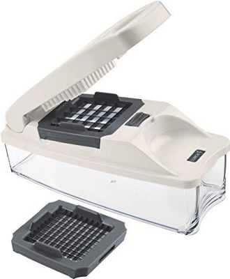 Lurch 10226 Würfel-und Stifteschneider für Obst und Gemüse, Kunststoff, Iron Grey/Weiß, 20 x 15 x 10 cm