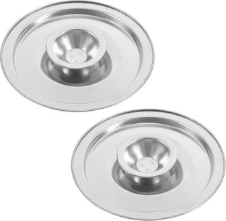 Luxshiny 2 Stück Edelstahl-Universaldeckel Töpfe Pfannen Bratpfanne Topfdeckel Ersatz 10 Cm Gewürztopfdeckel Mini-Kochtopfdeckel Für Gusseisen-Bratpfannen Brat