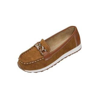 Generic Mocassins pour femme - Chaussures de marche d&eacute;contract&eacute;es &agrave; enfiler - Couleur unie - Classique - Antid&eacute;rapantes - Cha&icirc;ne en m&eacute;tal - Respirantes et con