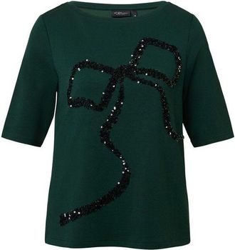 s.Oliver Kurzarmshirt T-Shirt Viskose-T-Shirt im Relaxed Fit mit Pailletten