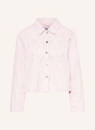 Only Jeansjacke Mit Lochspitze rosa